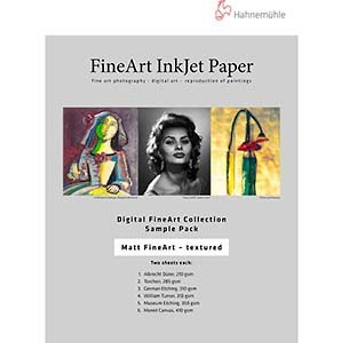 Hahnemuhle Inkjet Paper Sample Pack Matte Textured 8.5x11 In, 10 sheets
