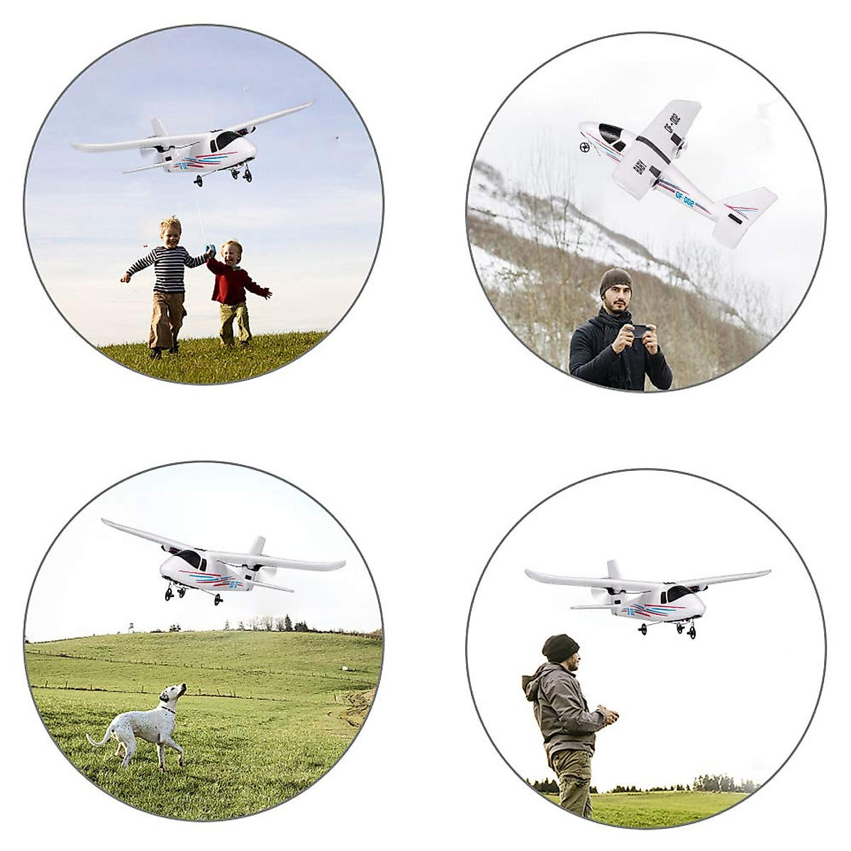 GoolRC QF002 RC Airplane, 2.4Ghz 2 Channel RC Plane Ready to Fly, Durable EPP Foam DIY Remote Control Airplane Toy Built-in Gyro, Easy to Fly RC Aircraft for Beginners Kids and Adults