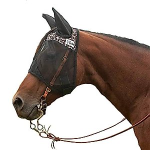 Cashel Quiet Ride Designer Fly Mask with Ears, Leopard, Arabian