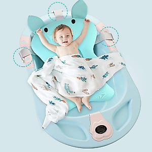SH-RuiDu Baby Bath Cushion, Newborn Infant Bathtub Support Cushion Lounger Anti-Slip Soft Bath Tub Cushion Seat Support for 0-12M Boys Girls