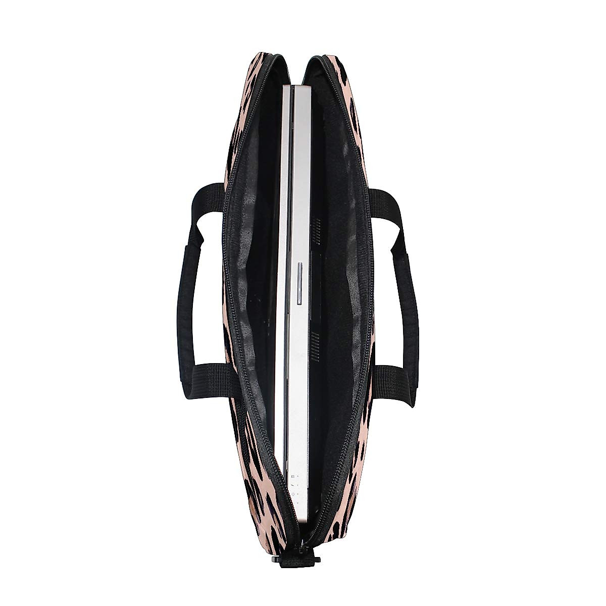 MRMIAN Watercolor Animal Snow Leopard Pink Beige Laptop Case Bag Sleeve Portable/Crossbody Messenger Briefcase Convertible w/Strap Pocket for MacBook Air/Pro Surface Dell ASUS hp Lenovo 15-15.4 inch