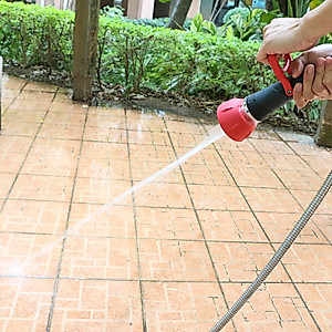 STYDDI Fireman Style Garden Hose Nozzle, Professional Classic Full Flow Fireman's Hose Nozzle, Heavy Duty Adjustable Twist Zinc High Volume Fireman's Nozzle With Large Shut-off Handle, Up to 250 PSI