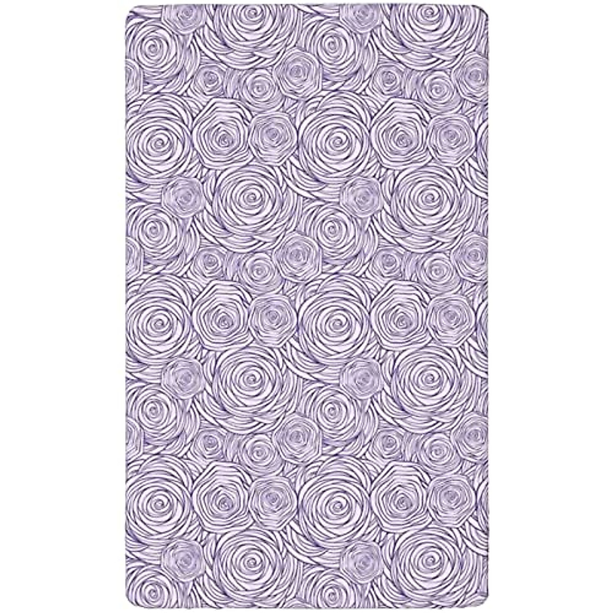 Rose Themed Fitted Mini Crib Sheets,Portable Mini Crib Sheets Soft Toddler Mattress Sheet Fitted-Great for Boy or Girl Room or Nursery,24“ x38“,Blue Violet Pale Mauve