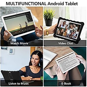 𝟮𝟬𝟮𝟯 𝗟𝐚𝐭𝐞𝐬𝐭 Tablet 10.1" Octa-Core Android 11 Tablet, 64GB Storage Tablet with Keyboard, Stylus, Dual 13MP+5MP Camera, WiFi, Bluetooth, GPS, 512GB Expand Support, IPS Full HD Display(Sliver)