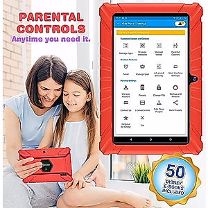 Contixo Kids Tablet V8, 7-inch HD, Ages 3-7, Toddler Tablet with Camera, Includes 50+ Disney Storybooks & Stickers (Value $200) - Android 11, 32GB, (2023 Model), Red