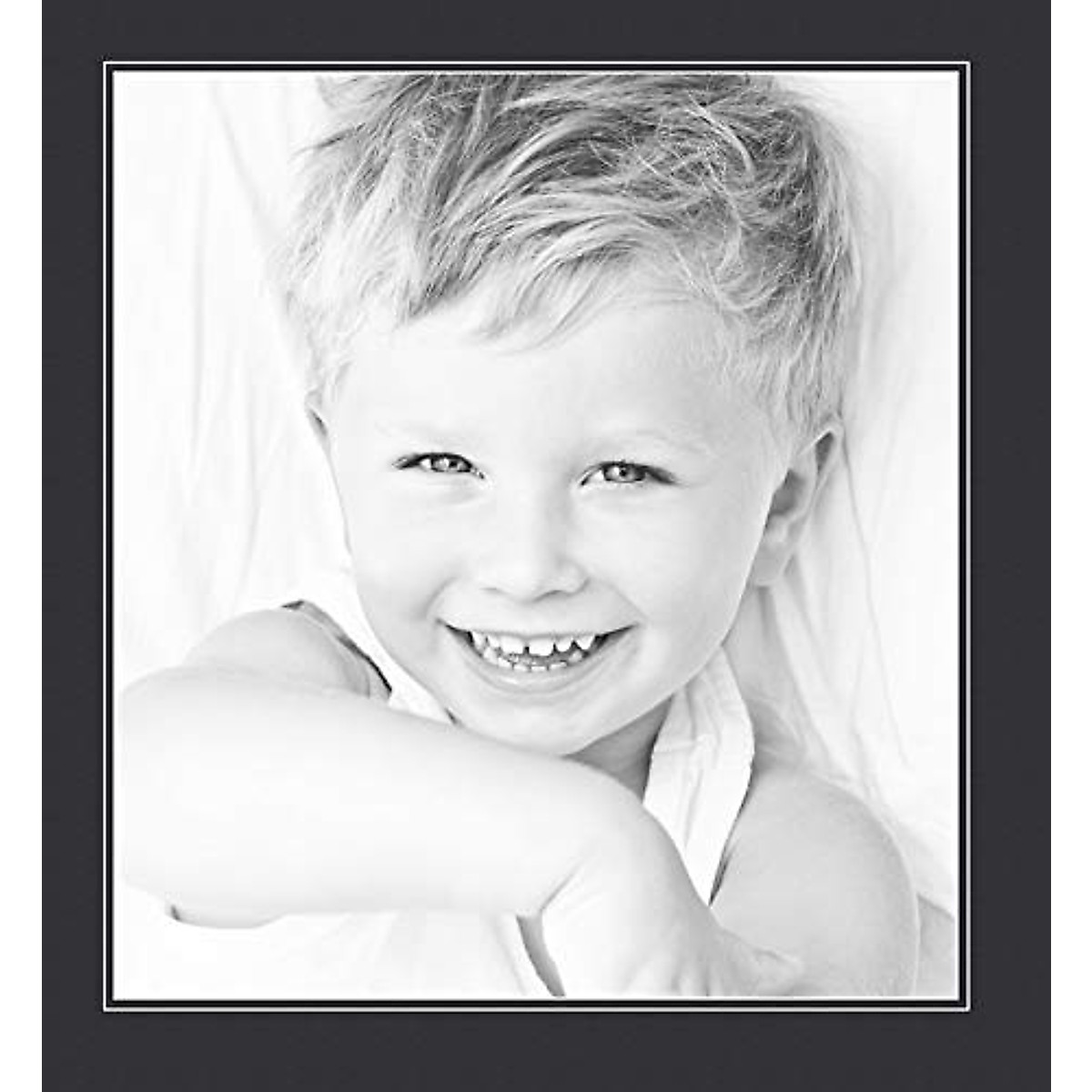 20x22 Smooth Black / Black Custom Mat for Picture Frame with 16x18 opening size (Mat Only, Frame NOT Included)