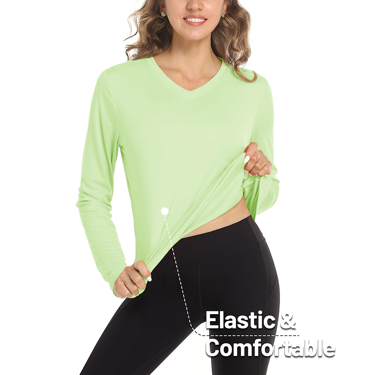 MAGCOMSEN Womens UPF 50+ Sun Protection Shirt Long Sleeve UV Shirt Lightweight Quick Dry Hiking Outdoor Pale Green, S