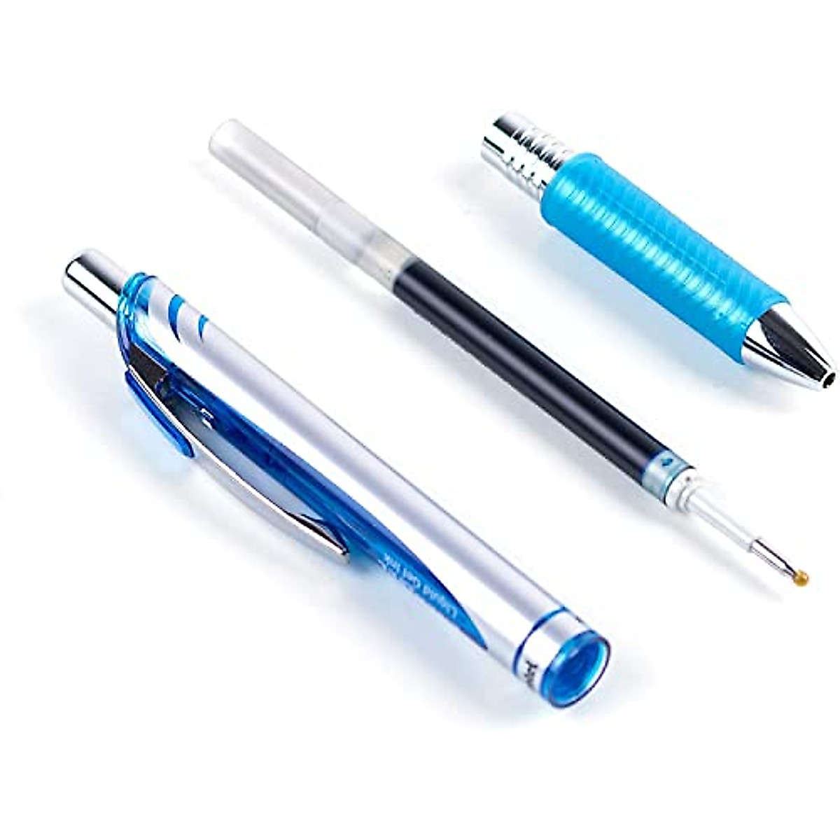 Pentel EnerGel 0.7 mm Liquid Gel Ink Pens - Pack of 5 Sky Blue Deluxe RTX Energel Pens with 3 Refills