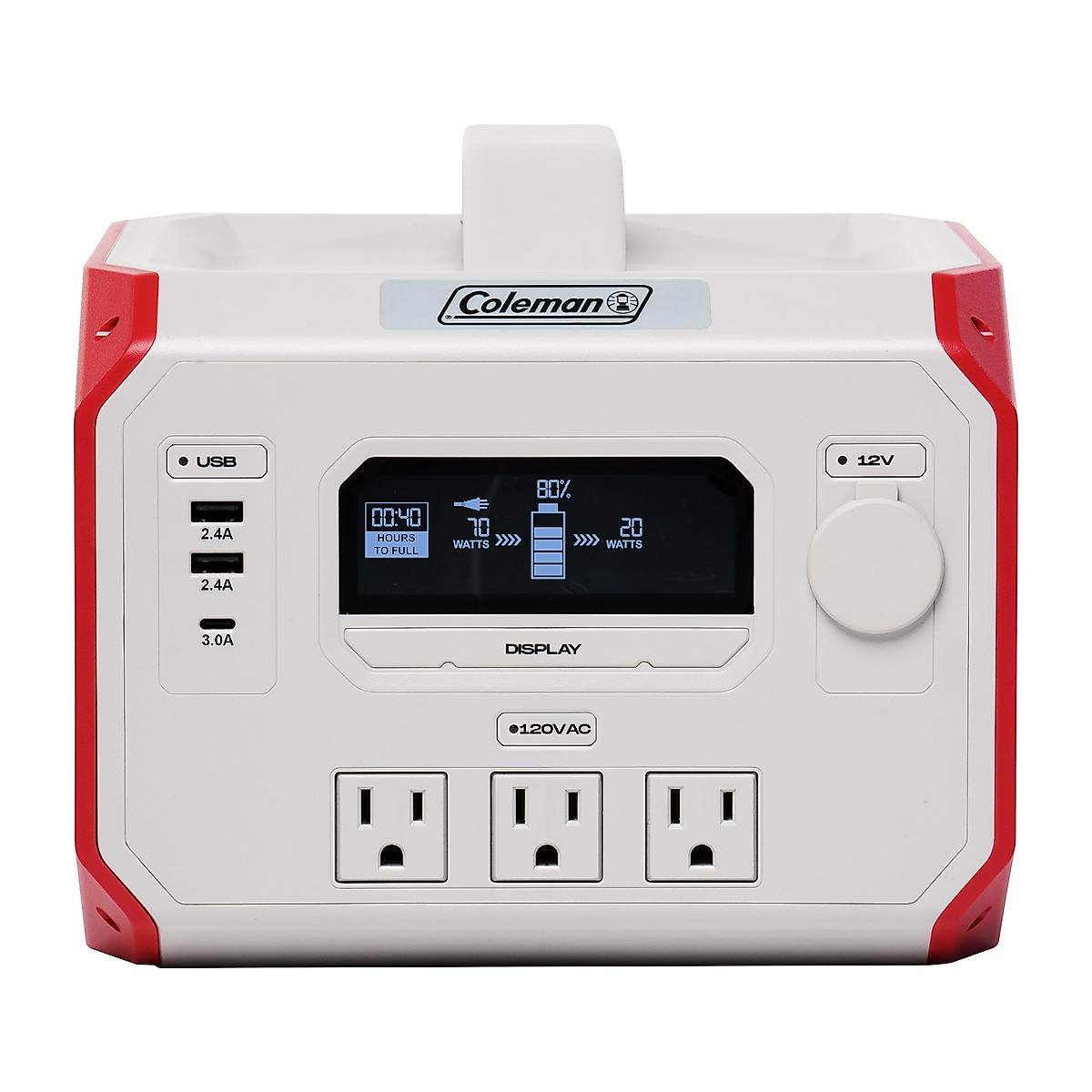 Coleman Voyager Go 500 Battery Generator - Portable Power Station, 478Wh Lithium-Ion Battery, 500W Pure Sine Wave Inverter, Fast Charging, Solar Generator for Home Backup Power, Camping & RVs