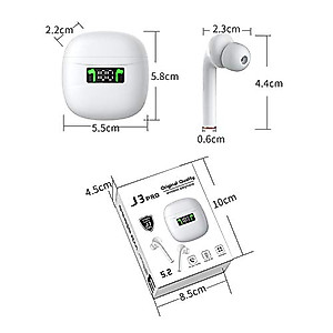 Wireless Earbuds True Bluetooth Ear Buds with Mic Bluetooth 5.2 in-Ear Wireless Headphones Hi-Fi Stereo IP7 Sweatproof Wireless Earphone ENC Noise Cancelling 35 Hours for iPhone Samsung White