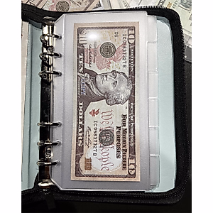UMSICHT 12PCS A6 Binder Pockets with No Zippers, Zipless Budget Envelopes with Index Bits Design, A6 Binder Pouch for 6 Ring Binder, Money Folder Organizer,Clear PVC Savings Challenges Envelopes,12PCS