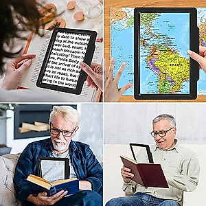 5X Full-Page Magnifying Glass for Reading, Large Hand Reading Magnifier for Seniors and Low Vision Person