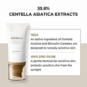 SKIN1004 Madagascar Centella Air-fit Suncream Light SPF 30 PA++++ 1.69 fl. oz(50ml) | Lightweight Formula| for Sensitive Skin | Physical Suncream