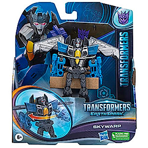 Transformers EarthSpark Warrior Class Skywarp Action Figure, 5-Inch, Robot Toys for Kids, Ages 6 and Up