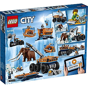 City Arctic Mobile Exploration Base Toy, Crane Vehicle Platform & Trailer, Construction Toys for Kids