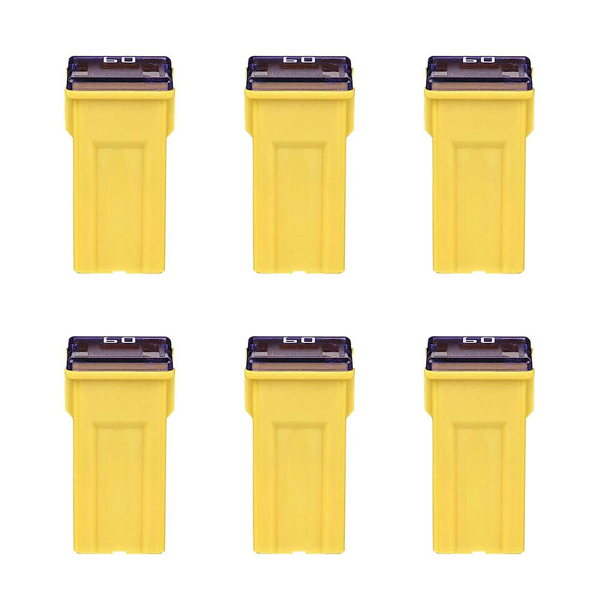 6 Pieces Tall Standard Fuses 60 amp JCase Box Shaped Fuse Compatible for Ford Chevy GM Nissan Toyota Pickup Trucks Cars SUV