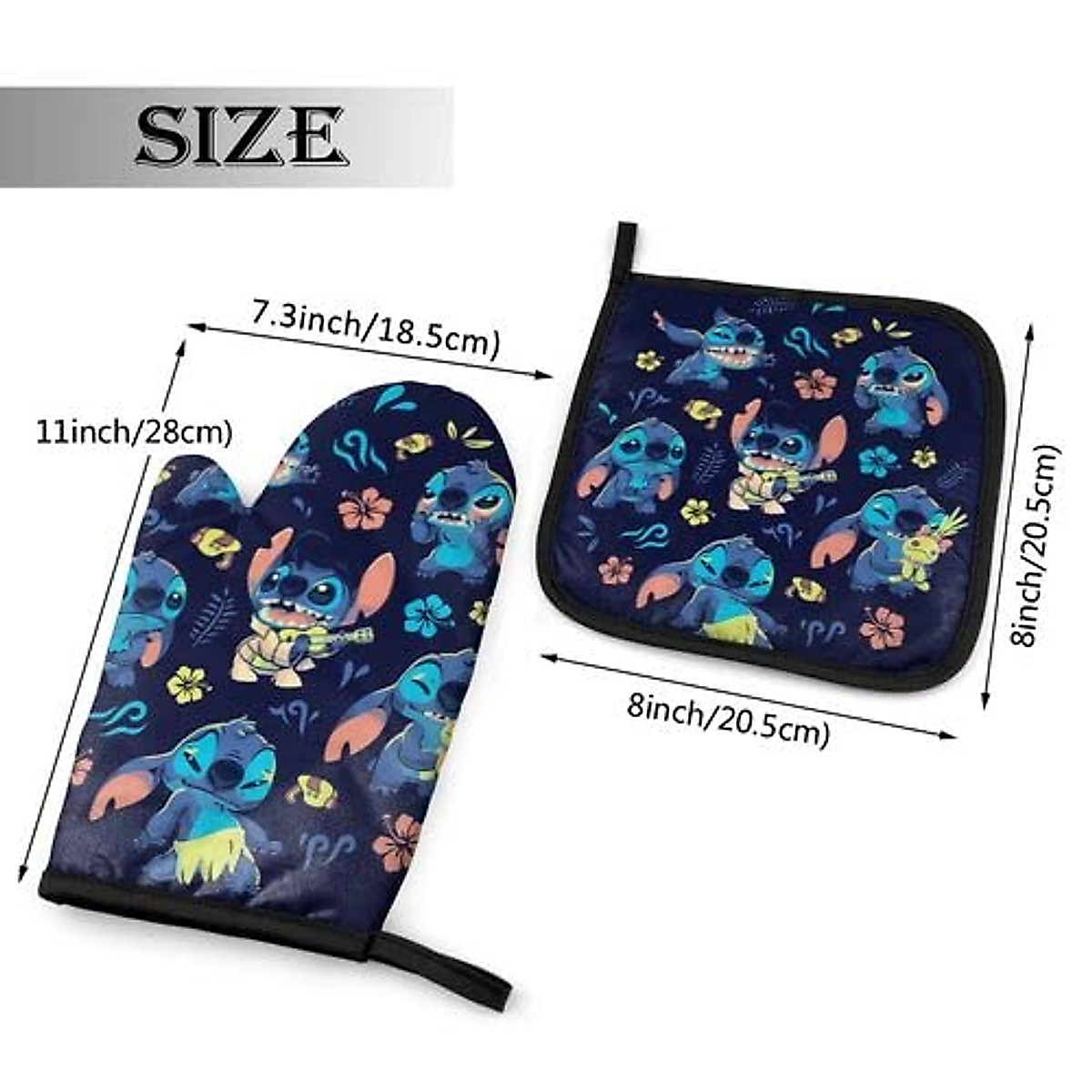 Oven Mitts and Pot Holders Sets Heat Resistant Kitchen Accessories Thermal Gloves and Pads Protect Your Hands in The Kitchen