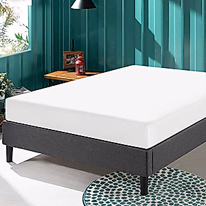 ZINUS Curtis Upholstered Platform Bed Frame / Mattress Foundation / Wood Slat Support / No Box Spring Needed / Easy Assembly, Grey, King