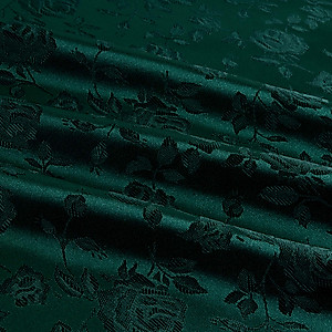 Rose Satin Charmeuse Jaquard Hunter, Fabric by the Yard