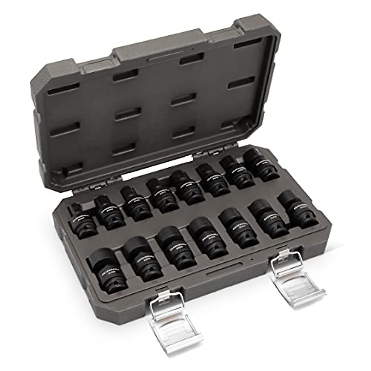 GEARWRENCH 15 Piece 3/8inch Drive 6 Point Universal Impact Socket Set, Metric - 84918N