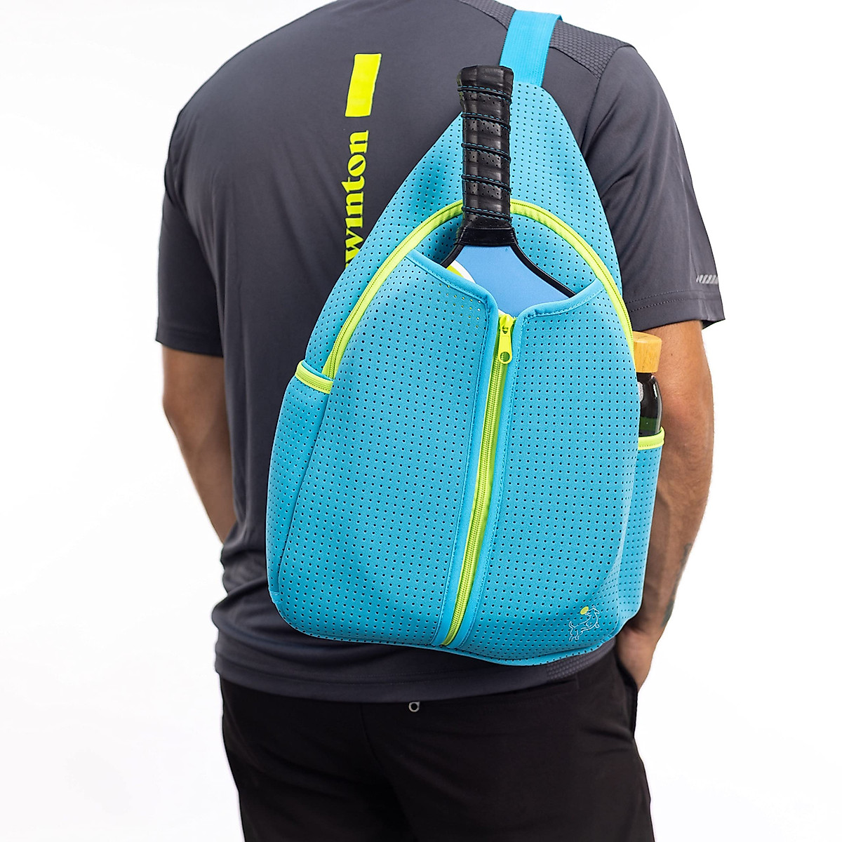Swinton Pickleball Bag - Neoprene Sports Bag for Pickleball Paddles - Unisex Sling Style Pickleball Gift (Light Blue)