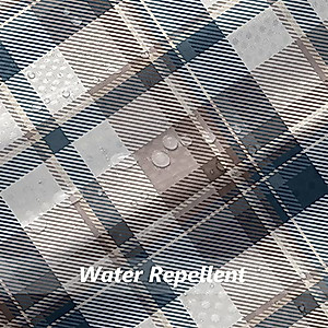 BestLives Shower Curtain Check Plaid Brown and Blue Bath Curtain Buffalo Texture Waffle Fabric Waterproof Bathroom Curtain with Hooks 72 x 84 Inches