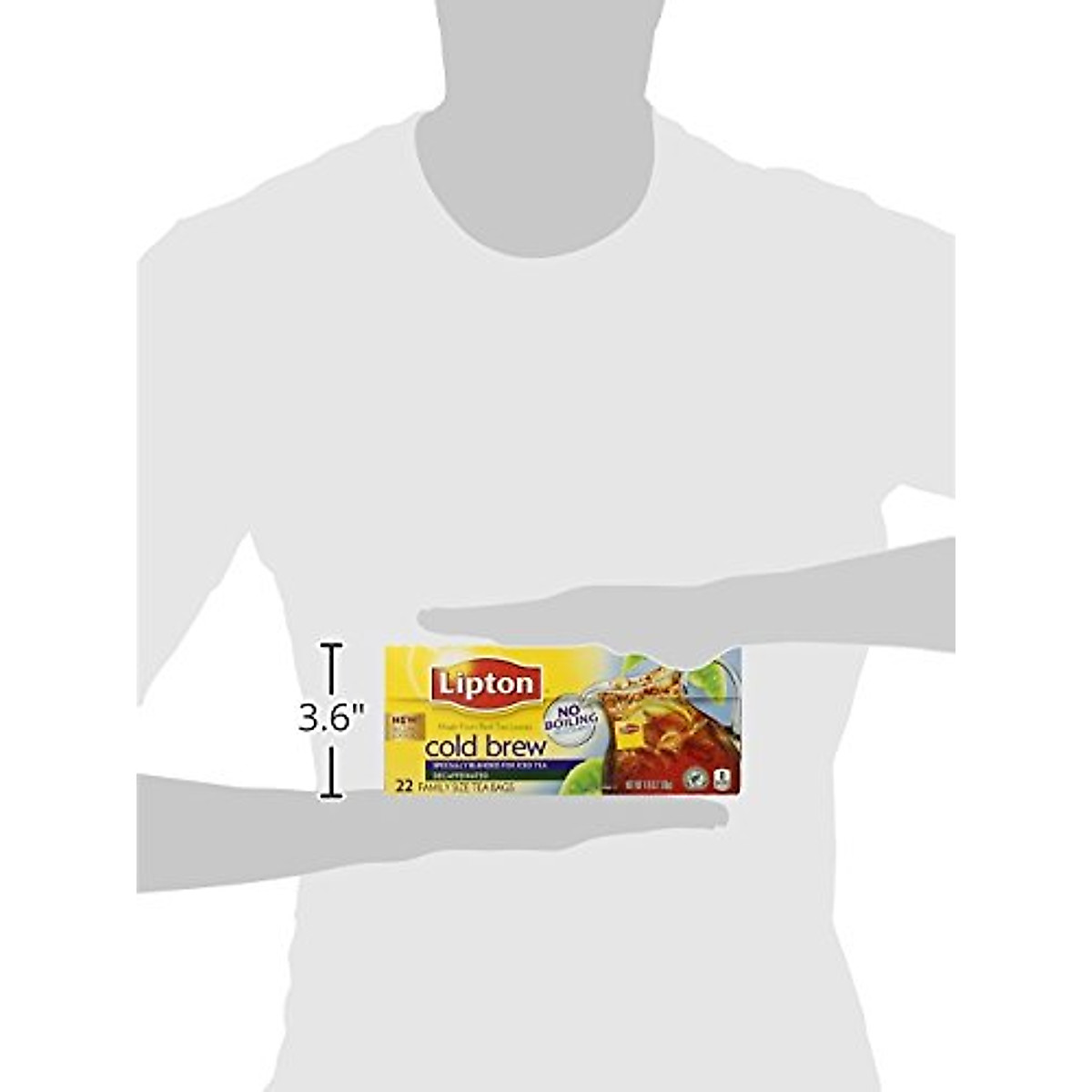 Lipton Cold Brew Family Black Iced Tea Unsweetened Decaffeinated Tea Bags, 22 Count (Pack of 3)