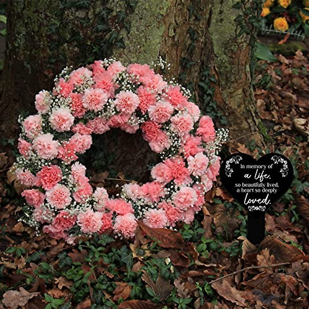 Memorial Grave Markers Heart Memorial Stake Sympathy Grave Plaque Stake Cemetery Garden Stake Memorial Acrylic Grave Stake Waterproof Memorial Plaque Garden Grave Decoration for Cemetery Outdoors Yard