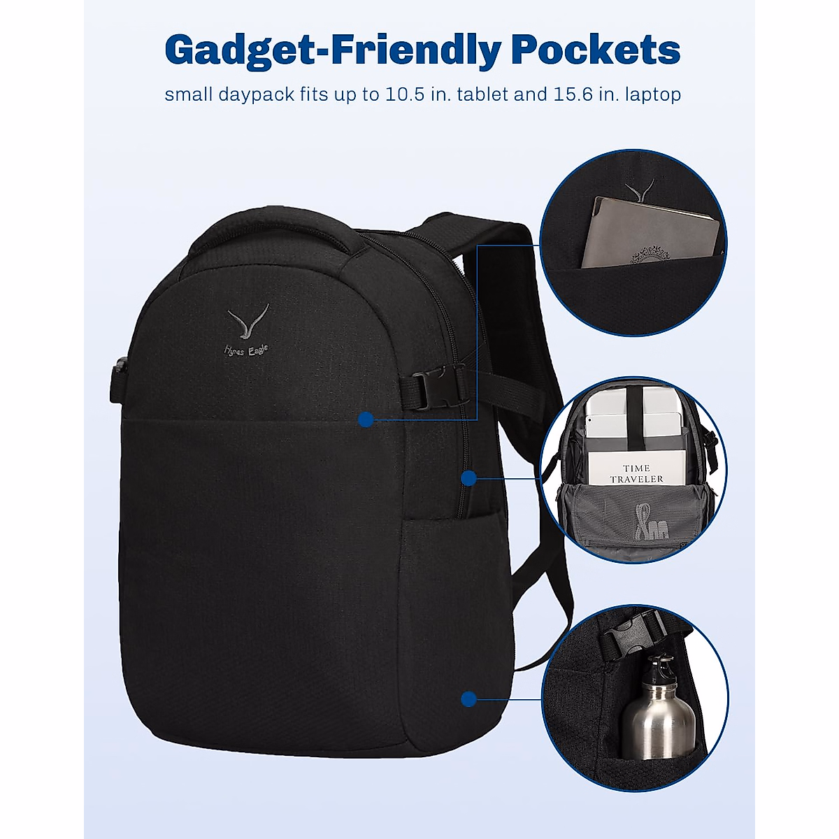 Hynes Eagle 2 in 1 Travel Backpack 22 inches Carry on Luggage 63L Rolling Backpack for Men Women with Packing Cubes 3PCS Set