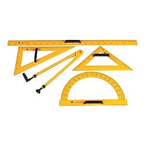 School Smart Drafting Tools Kit, Yellow, Set of 5