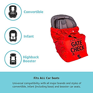 Disney Baby by J.L. Childress Gate Check Bag for Car Seats - Fits ALL Car Seats, Carriers & Booster Seats - Car Seat Bag for Air Travel - Red, Mickey Mouse