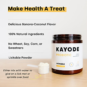 Kayode Lickable Probiotics for Dogs - Strong Dog Digestive Aid & Dog Diarrhea Relief. for Dog Lick Mats Or As Food Topper. Tasty Banana Coconut Flavor. 7 Dog Probiotic Strains.
