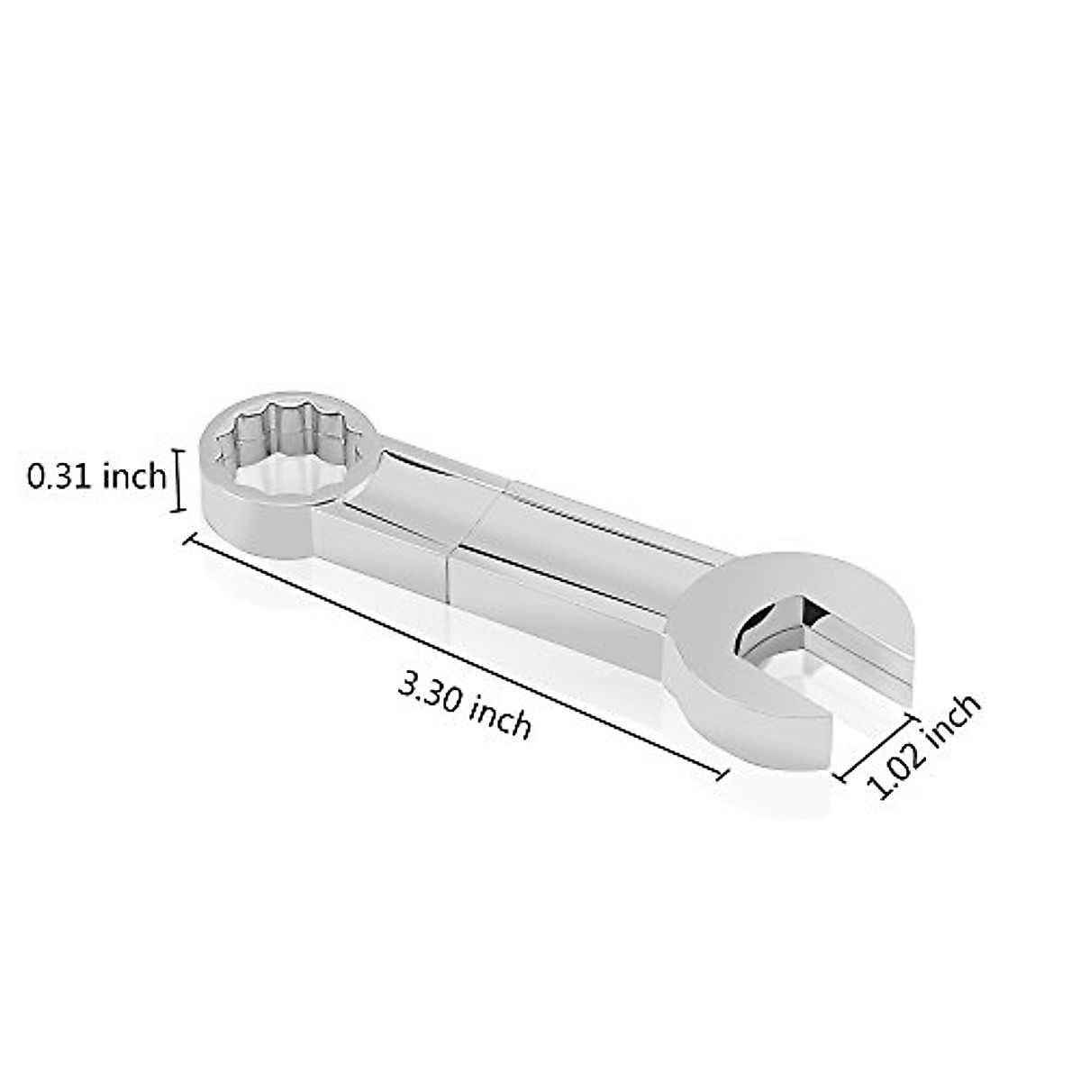 CHUYI Novelty and Cool Metal Wrench Shape Design 64GB USB 2.0 Flash Drive Pendrive Memory Stick Creative Thumb Drive Jump Drive Gift