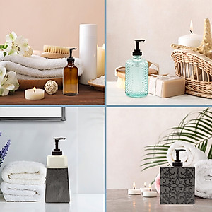 Cornucopia Brands 28-400 Replacement Pumps for Soap Dispensers/Lotion Bottles (6-Pack); Plastic Standard Size Replacement Pump Parts w/ 9-Inch Dip Tubes