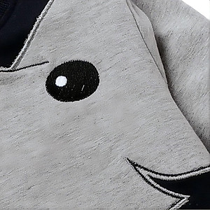 CM-Kid Little Boys' Elephant Long Sleeve T-shirt Cartoon Head Sweatshirt, Black, 6T