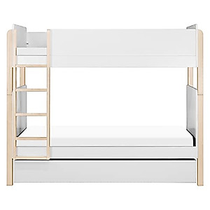 Babyletto Tiptoe Bunk Bed in White and Washed Natural