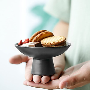 DOITOOL Ceramic Serving Dish Ceramic Footed Bowl Dish: Round Dessert Cup Decorative Serving Tray Plate Pastry Platter for Fruit Dessert Wedding Birthday Party Fruit Serving Platter