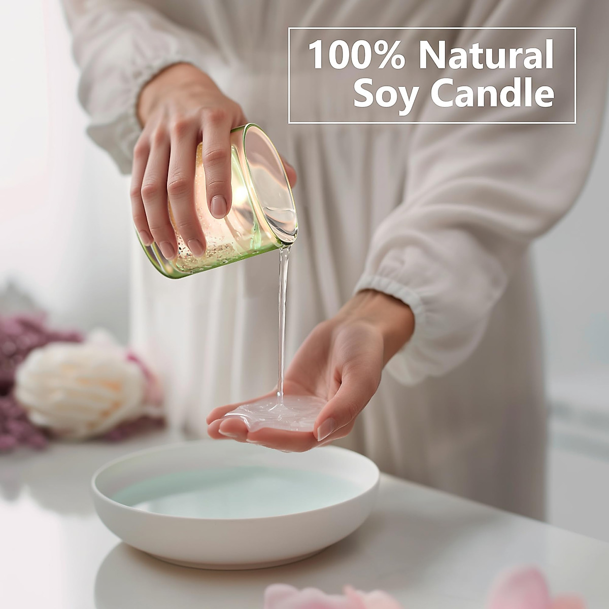 Moasitn Christmas Candles with Led Light, Christmas Scented Candle Soy Candles for Home & Winter Holiday Decor, Christmas Candles Gift for Women and Men (9oz)