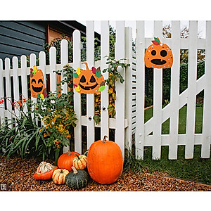 40Pcs Halloween Foam Pumpkin Craft Kit Decorations with Foam Fall Maple Leaves Rhinestone Stickers for Halloween Thanksgiving Kids Art Crafts Decorations