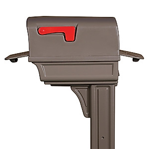Architectural Mailboxes Gentry Plastic, Dual Access, Mailbox and Post Kit, GGC1M00AM, Mocha, Large Capacity