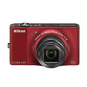 Nikon Coolpix S8000 14.2 MP Digital Camera with 10x Optical Vibration Reduction (VR) Zoom and 3.0-Inch LCD (Red)