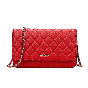 Vintage Leather Shoulder Bag Women's Crossbody Tote - Red