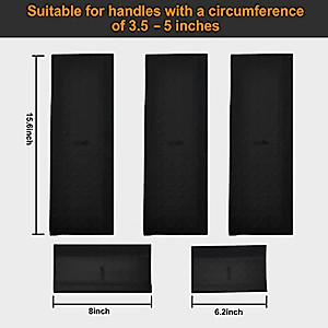 Mofason Refrigerator Door Handle Covers, Keep Appliance Clean for Fridge Microwave Oven Stove Bathroom Freezer Accessories Dishwasher- Your Kitchen Handle Protector (5pcs, Black)