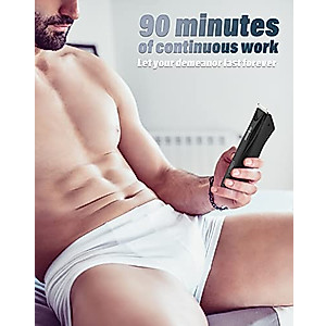 Body Hair Trimmer for Men, Pubic Hair Trimmer Electric with LED Light, Rechargeable Body Groomer Ball Trimmer for Men,Groin Hair Trimmer with 3 Replaceable Blade Heads, Waterproof Wet/Dry Body Shavers