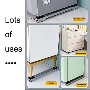 Metal Adjustable Movable Bracket For Refrigerator Washing Machine Dryers Diswashers Base, Extensible Appliance Roller Furniture Dolly Mobile Roller, Washing Machine Stand with wheels