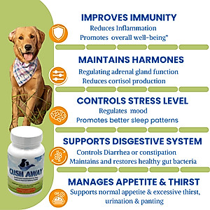 CushAway 60Tabs HMR Lignans and Melatonin for Small to Large Dogs Cushing Treatment Dogs Adrenal Support Supplements Improves Overall Well-Being Phosphatidylserine 90mg Melatonin 3.5mg HMR lignans24mg