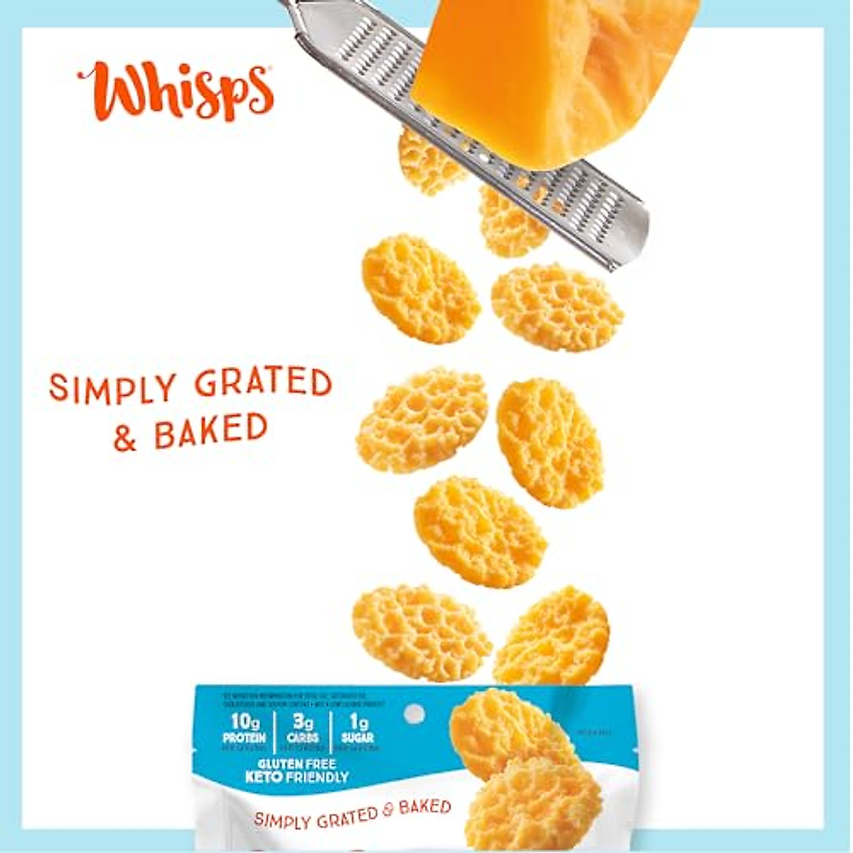 Whisps Cheese Crisps Tangy Ranch | Protein Chips | Healthy Snacks | Protein Snacks, Gluten Free, High Protein, Low Carb Keto Food (2.12 Oz, 6 Pack)