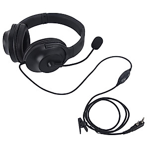 JUYODE Noise Cancelling Overhead Headset Noise Reduction Walkie Talkie Earpiece with Boom Mic VOX PTT for Baofeng UV-5R UV-82HP BF-888s BF-F8HP AR-152 Arcshell AR-5 AR-6 Kenwood 2 Pin Retevis Radio
