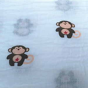SOIMISS Muslin Swaddle Blanket Cotton Newborn Baby Infant Muslin Gauze Swaddle Blanket Wrapping Brown Monkey