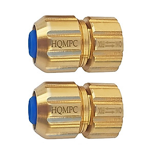 HQMPC Lead Free Garden Hose Quick Connect Brass Hose Quick Connect Garden Hose Connectors Water Hose Connectors GHT 3/4" (2 Sets)